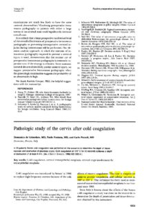 Pathologic study of the cervix after cold coagulation - Thermo Coagulation